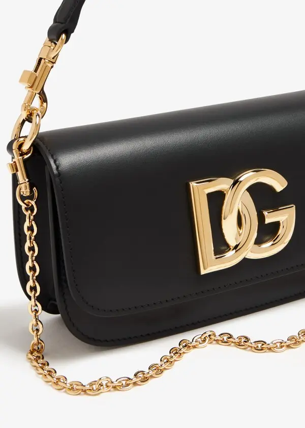 Dolce & Gabbana Logo Plaque Shoulder Bag - Black