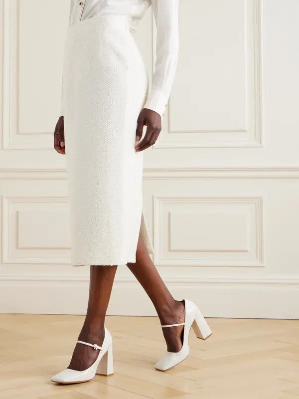 Alessandra Rich Slit Midi Skirt