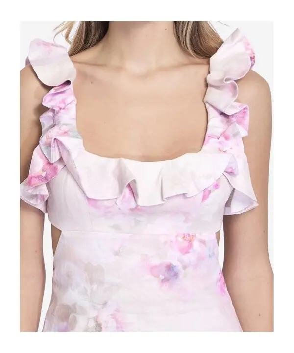 Zimmermann Crush" Frill Floral Mini Dress