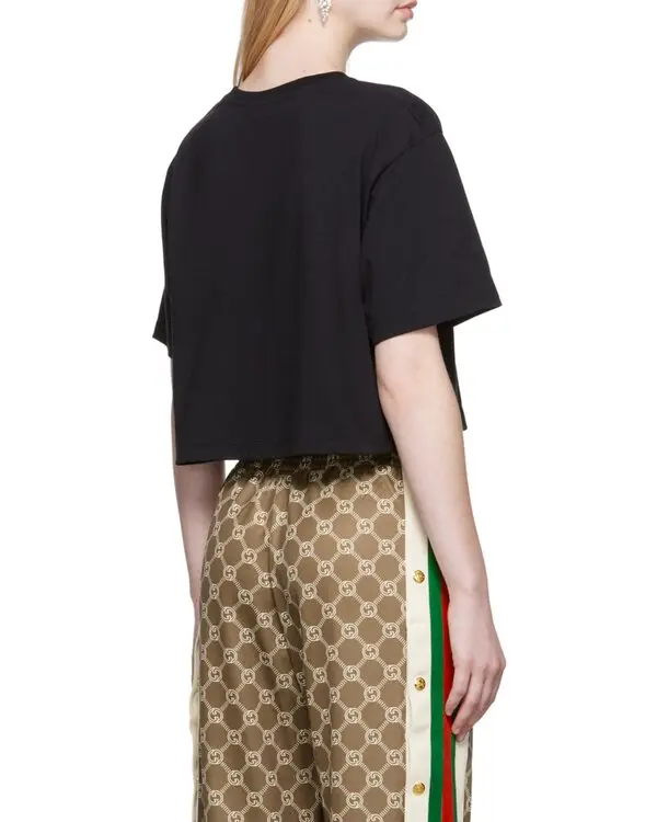 Gucci Sequin Embellished Cropped T-shirt