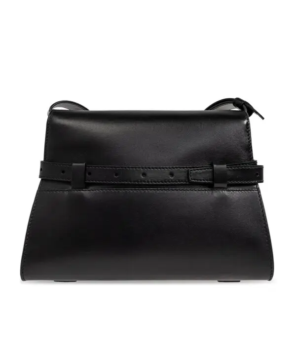 Moschino Tie Me Foldover Top Crossbody Bag - Black