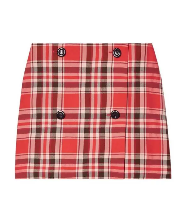 Acne Studios Plaid Twill Miniskirt