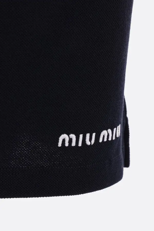 Miu Miu Logo Embroidered Relaxed Fit Shorts
