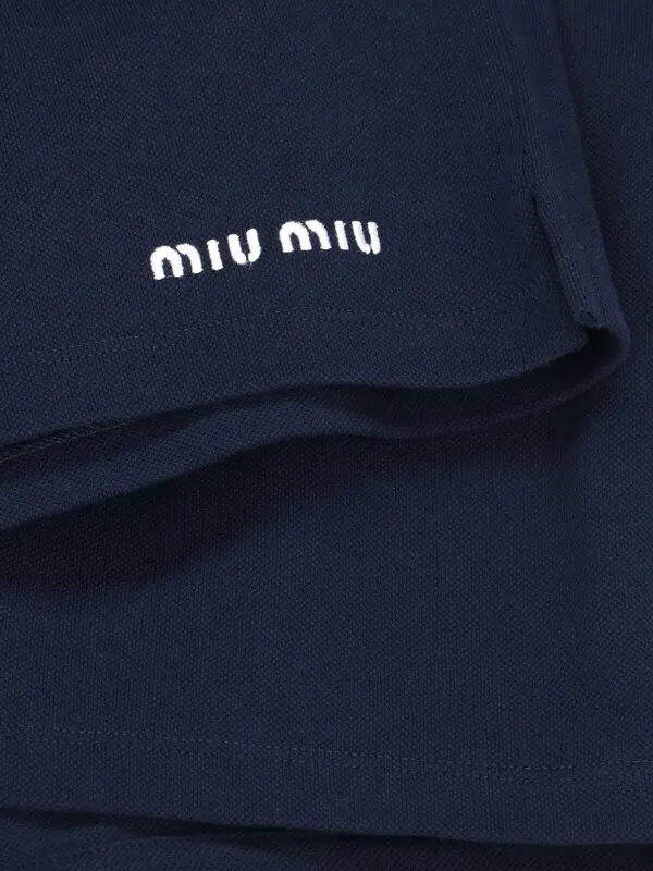 Miu Miu Logo Embroidered Relaxed Fit Shorts
