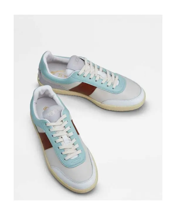 TOD'S Leather Sneakers With Hammered Leather Inserts