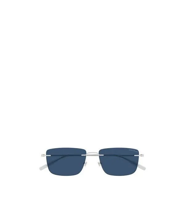 Montblanc Eyewear Rectangle Rimless Sunglasses - Silver