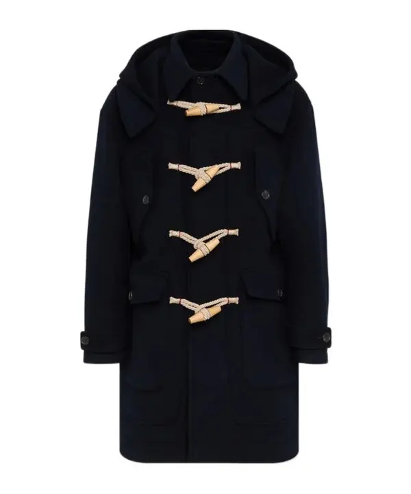 Dsquared2 Duffle Coat With Classic Collar And Hood - Blue