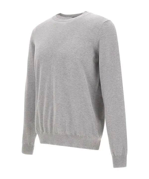 KANGRA Crew Neck Sweater With Elbow Patches - Grey