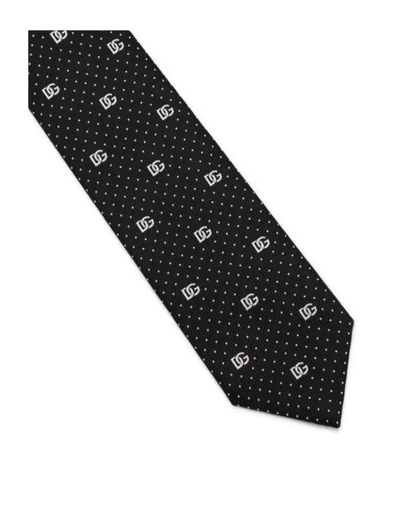 Dolce & Gabbana Dg Logo Jacquard Tie - Black