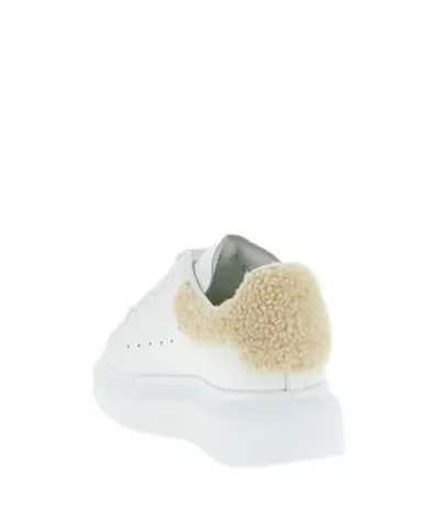 Alexander McQueen Larry Shearling Lace-up Sneakers - White