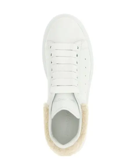 Alexander McQueen Larry Shearling Lace-up Sneakers - White