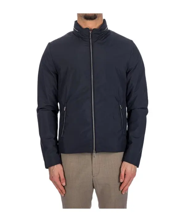 MOORER Long-sleeved Zip-up Jacket With Stand Collar