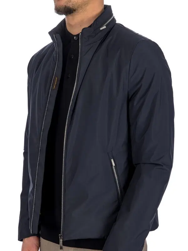 MOORER Long-sleeved Zip-up Jacket With Stand Collar