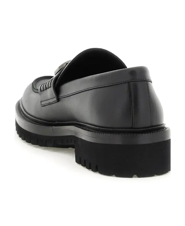 Valentino Garavani Vlogo Plaque Slip-on Loafers - Black