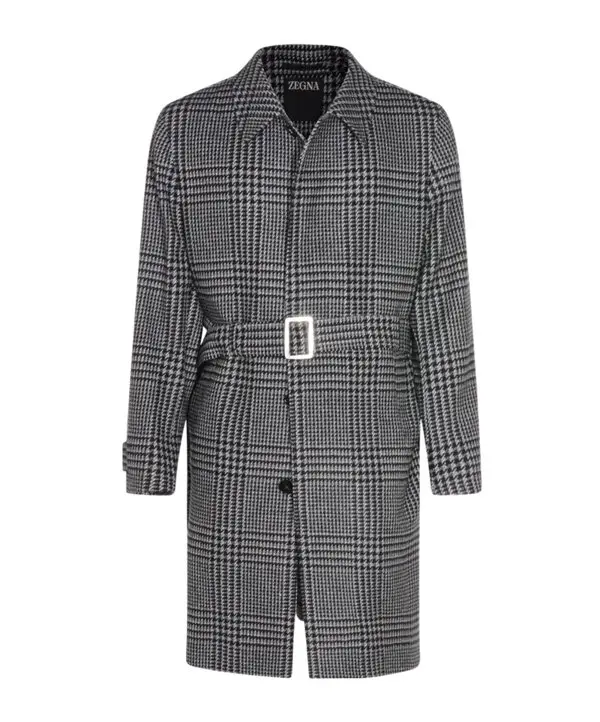 Zegna Belted Checked Coat