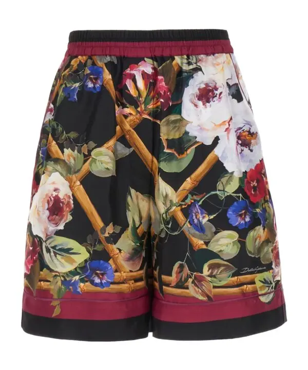 Dolce & Gabbana Floral Print Elastic Waist Shorts