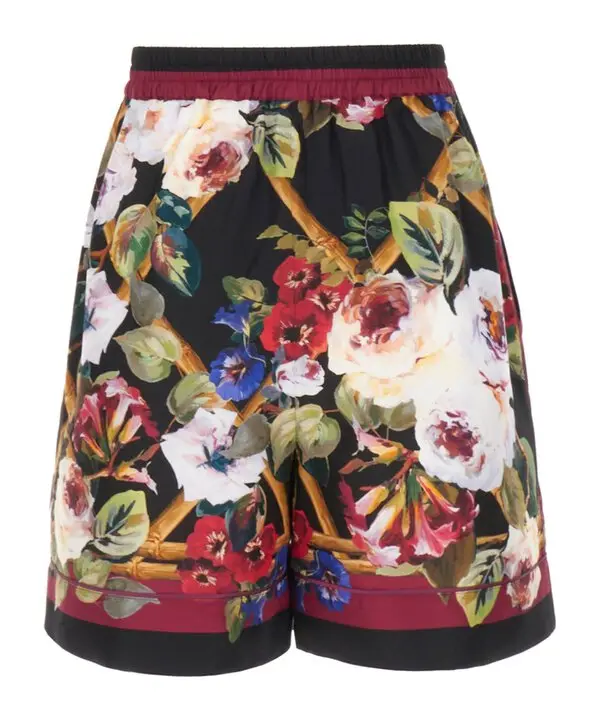 Dolce & Gabbana Floral Print Elastic Waist Shorts