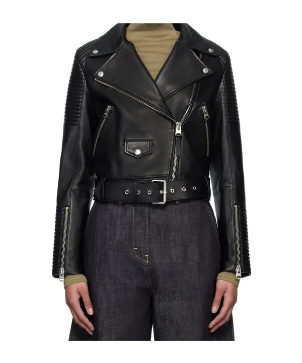 Mackage Masina Leather Biker Jacket - Black