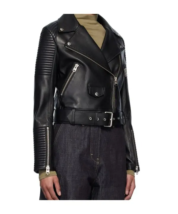 Mackage Masina Leather Biker Jacket - Black