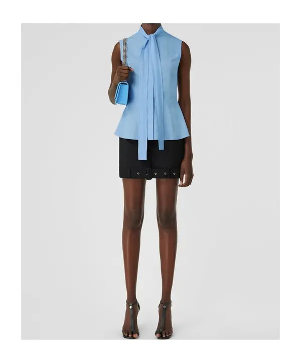 Burberry Logo Jacquard Satin Sleeveless Shirt