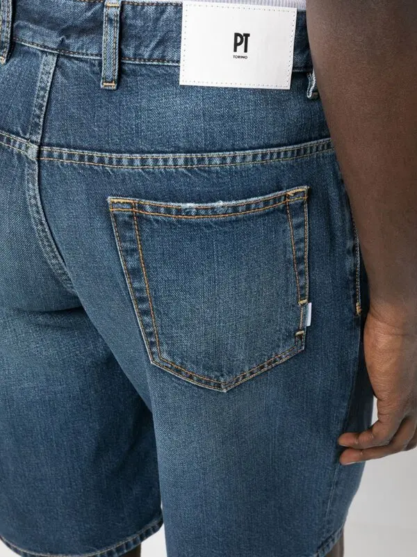 PT TORINO Straight-leg Denim Shorts
