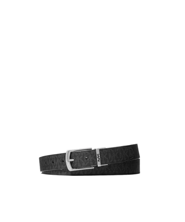 Michael Kors Logo Engraved Monogram Printed Belt - Black