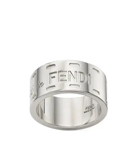 Fendi Wide Band Ring - White