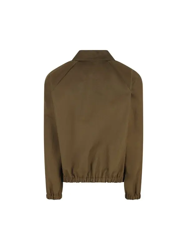 Valentino Garavani Logo Plaque Zip-up Jacket - Green