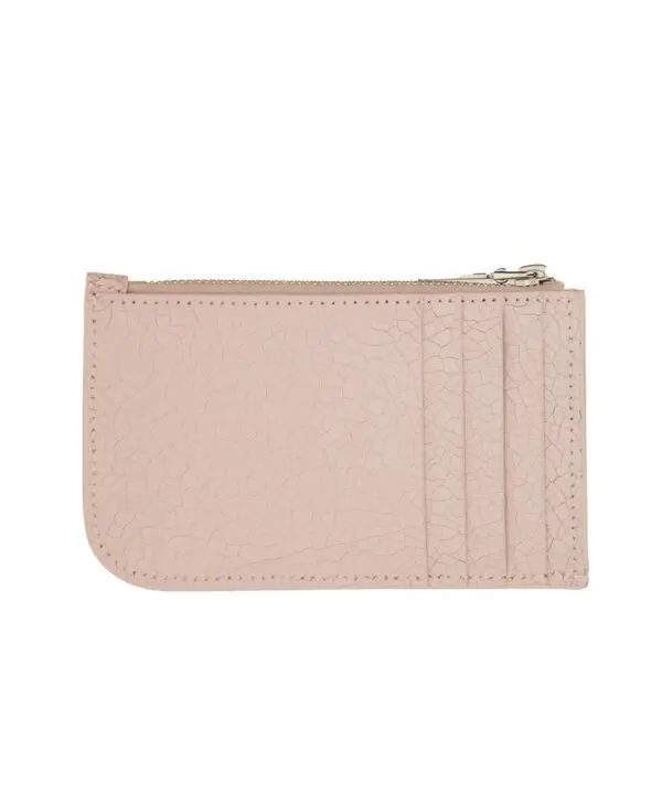 Alexander McQueen Cracked-effect Zipped Cardholder