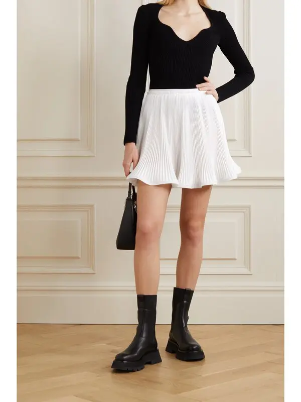 Givenchy Logo Pleated Mini Skirt