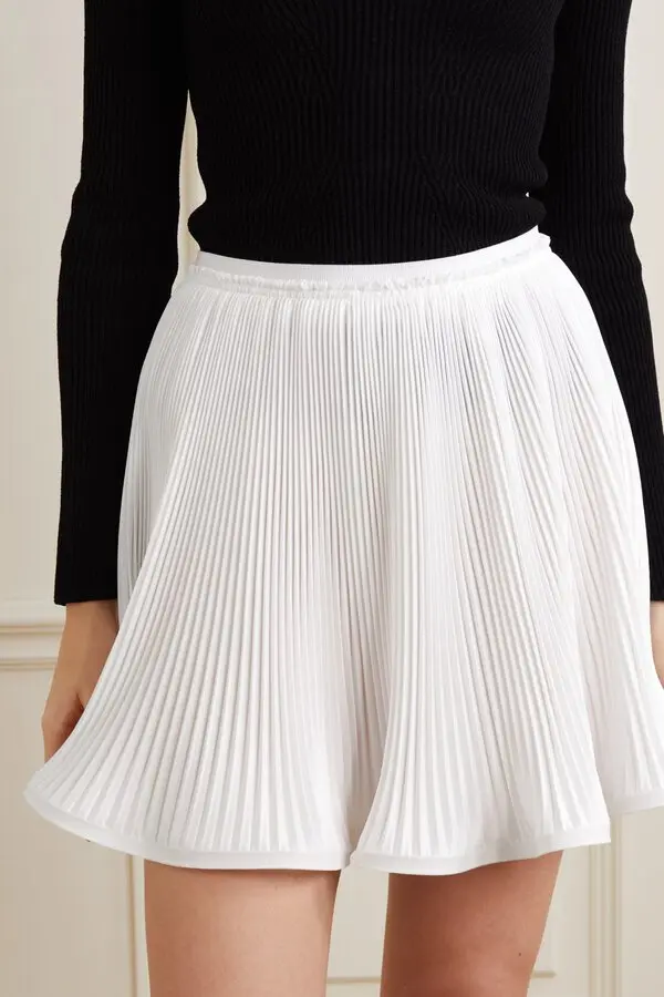 Givenchy Logo Pleated Mini Skirt