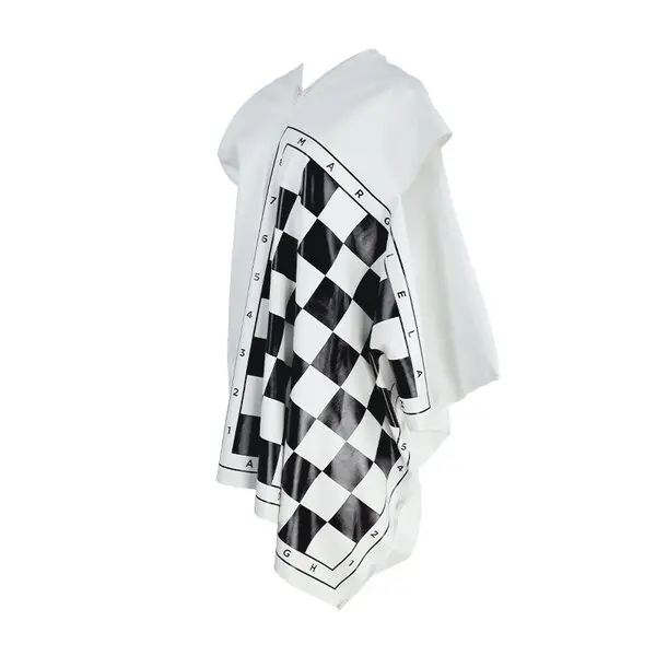 MAISON MARGIELA V-neck Asymmetrical Blouse With Chessboard Print