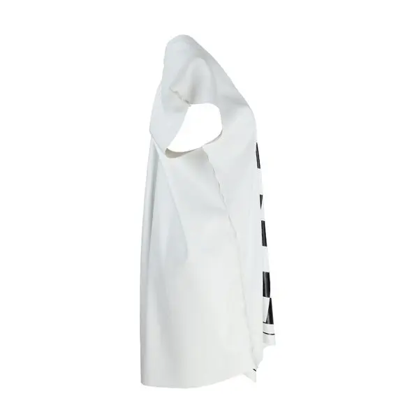 MAISON MARGIELA V-neck Asymmetrical Blouse With Chessboard Print