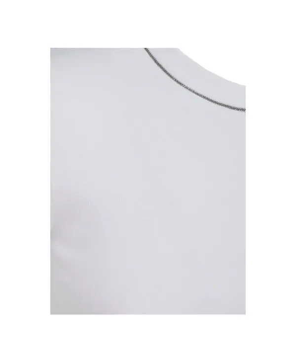 Brunello Cucinelli Embellished Short-sleeved T-shirt - White