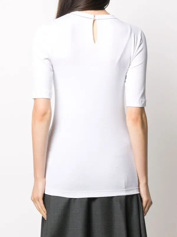 Brunello Cucinelli Embellished Short-sleeved T-shirt - White