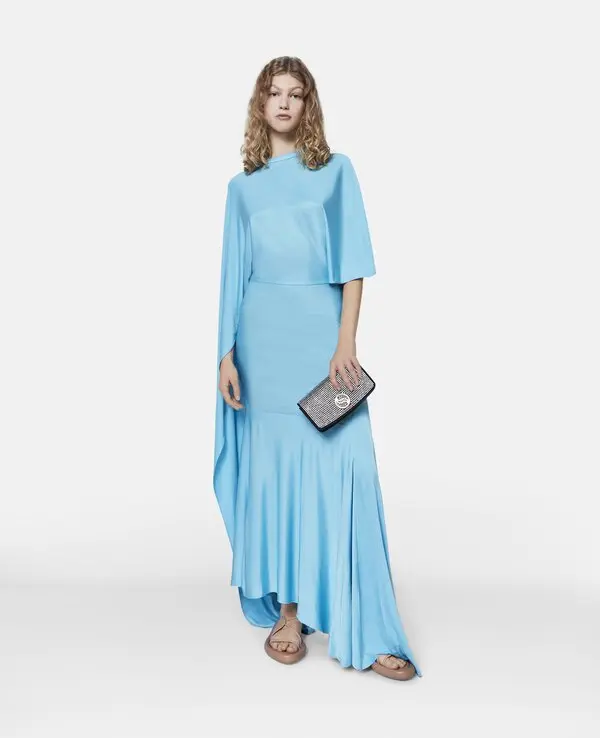 Stella McCartney Asymmetrical Cut-out Dress With Cape Effect