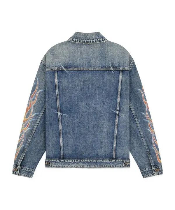 We11Done Flame Micro-label Denim Jacket - Blue