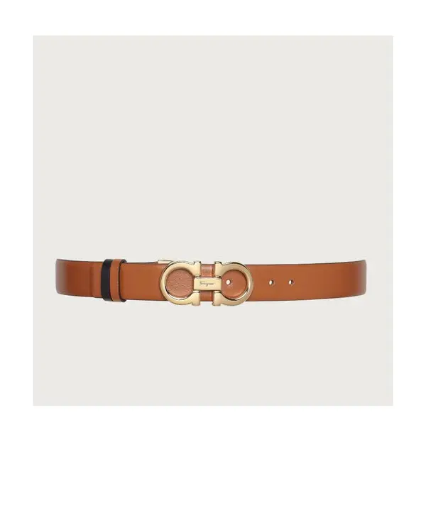 FERRAGAMO Gancini Reversible Belt - Brown