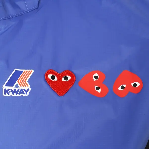 Play Comme Des Garcon X K-way Half-zip Hooded Jacket - Blue