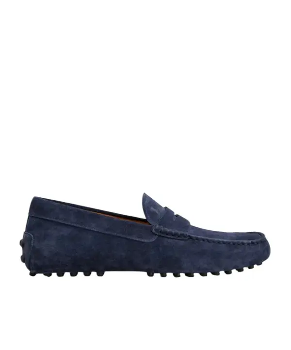 TOD'S Gommino Driving Shoes In Calf Suede - Blue