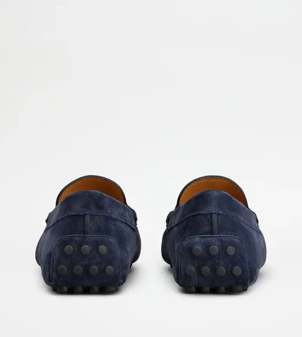TOD'S Gommino Driving Shoes In Calf Suede - Blue