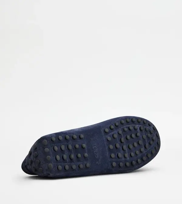 TOD'S Gommino Driving Shoes In Calf Suede - Blue