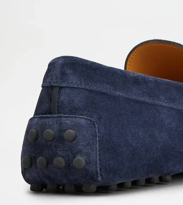 TOD'S Gommino Driving Shoes In Calf Suede - Blue