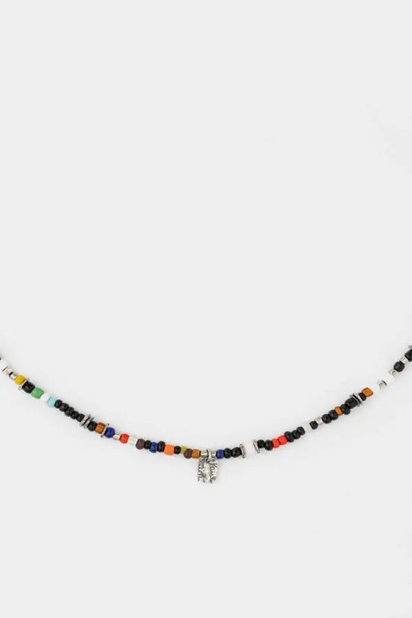 Paul Smith Beaded Necklace With Logo Pendant
