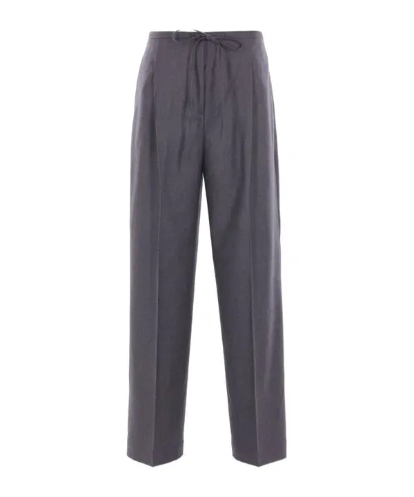 RÓHE Drawstring-waist Pleated Wide-leg Trousers - Black
