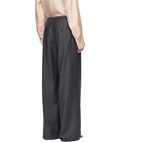 RÓHE Drawstring-waist Pleated Wide-leg Trousers - Black