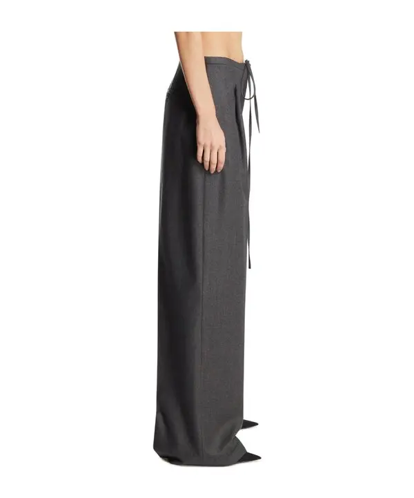 RÓHE Drawstring-waist Pleated Wide-leg Trousers - Black
