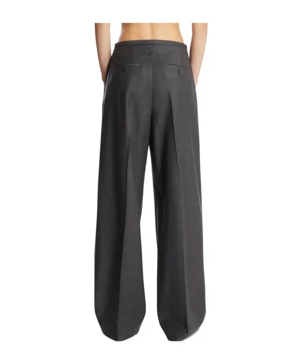 RÓHE Drawstring-waist Pleated Wide-leg Trousers - Black
