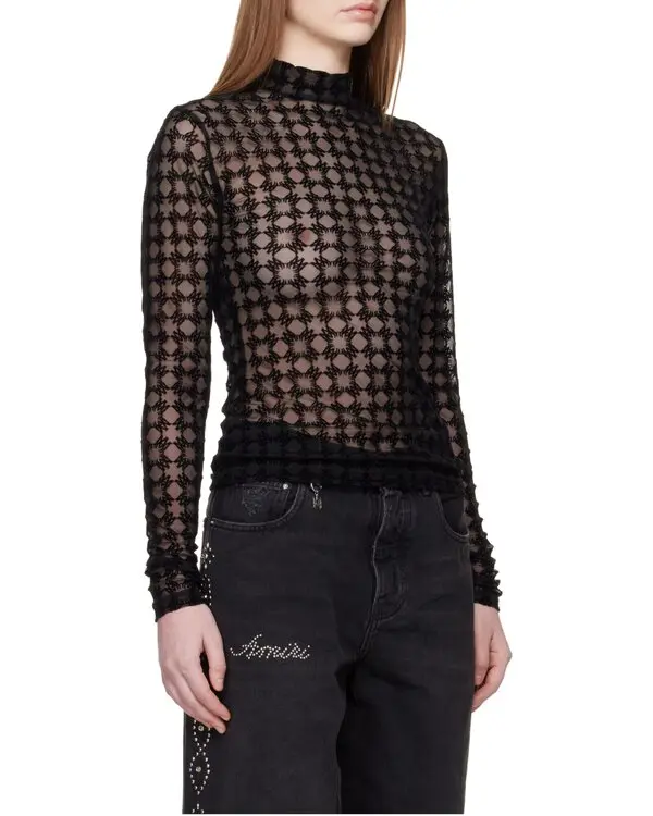 Amiri Ma Quad Flocked Long Sleeve Top