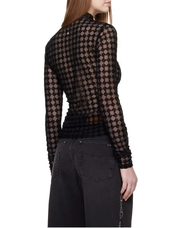 Amiri Ma Quad Flocked Long Sleeve Top